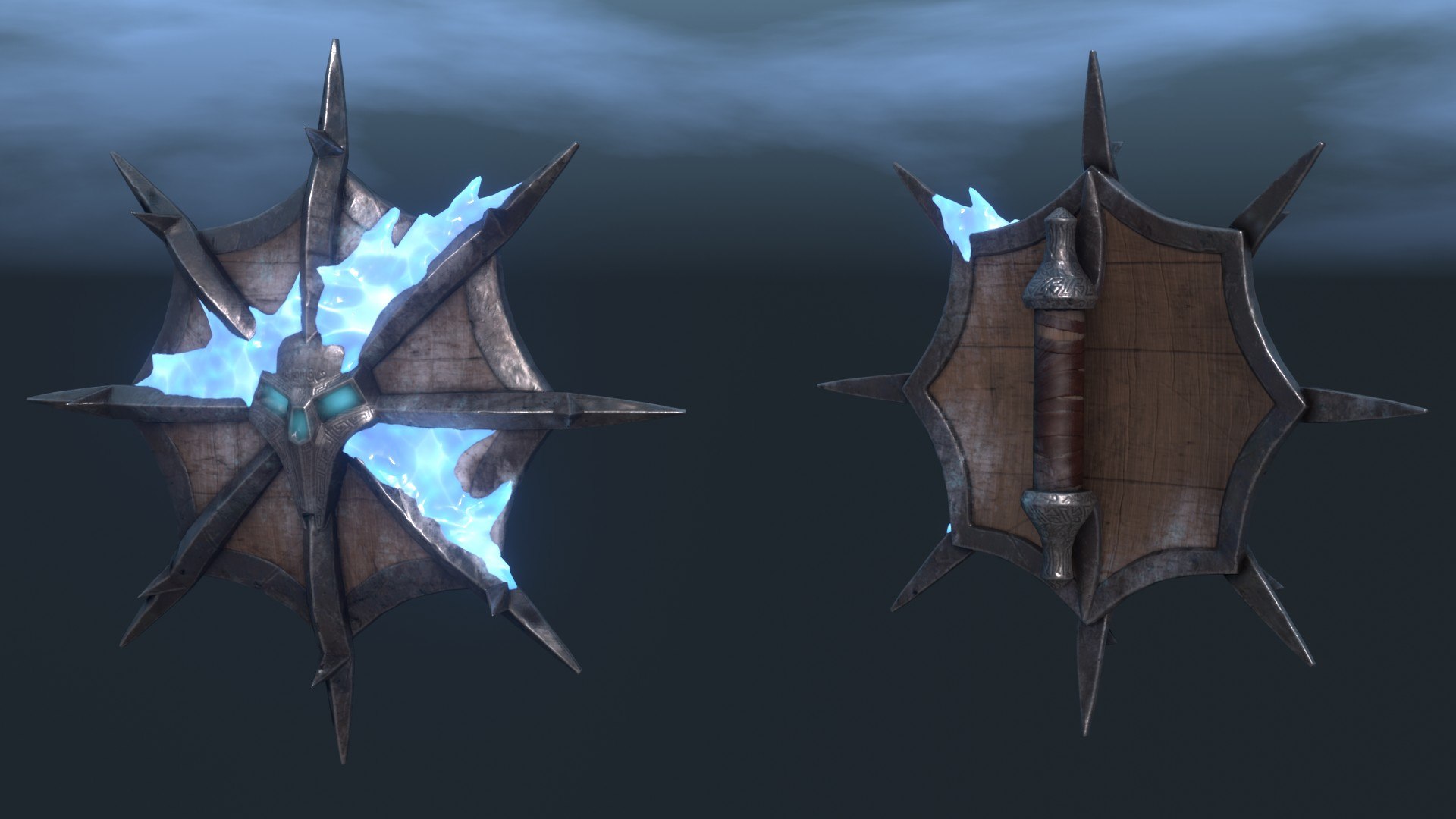 Fantasy Ice Weapon Set 3D - TurboSquid 1940168