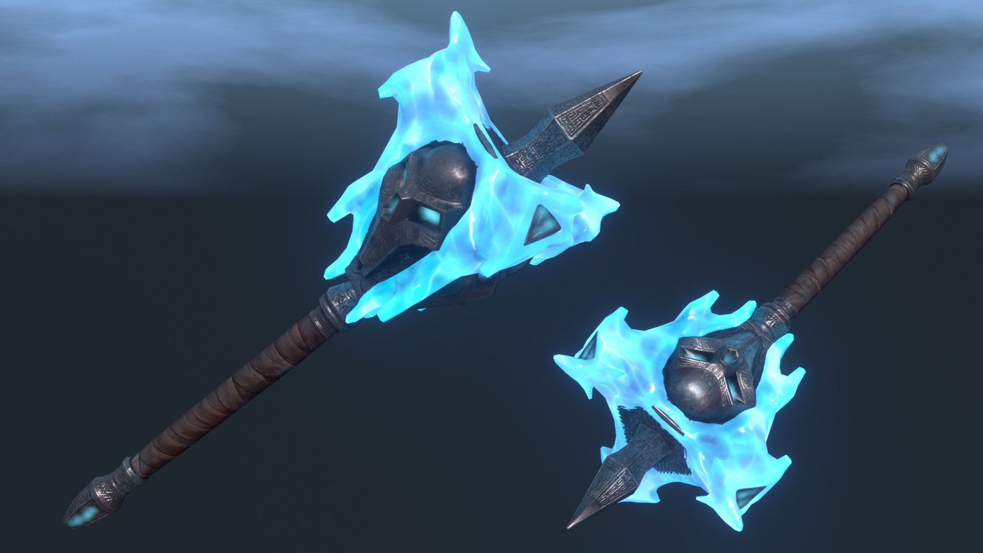 Fantasy Ice Weapon Set 3D - TurboSquid 1940168