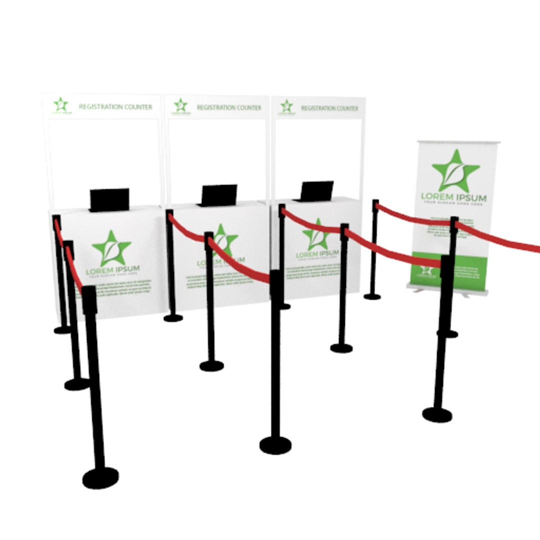 Registration Counter Banner Stand 3D Model - TurboSquid 1416145