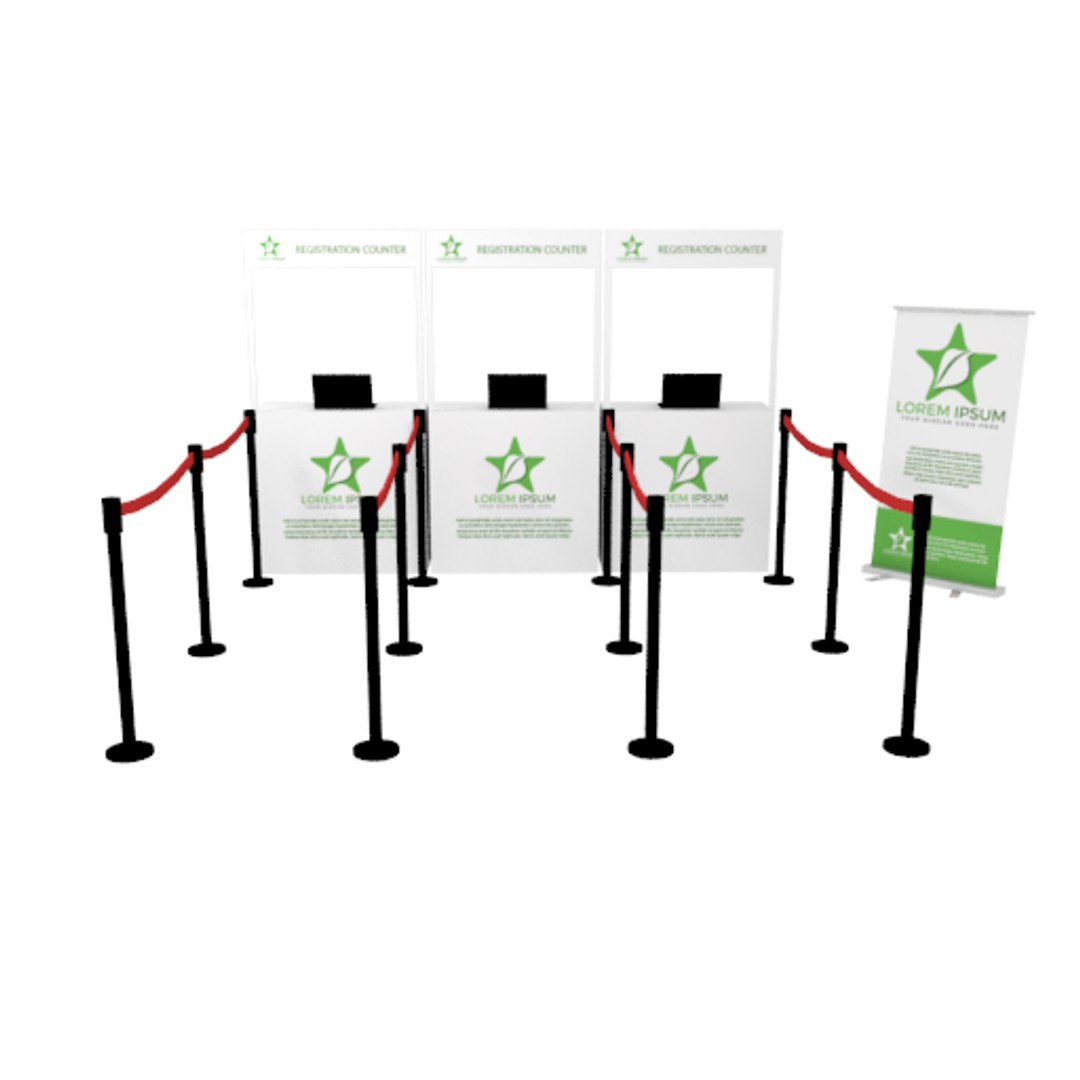 Registration Counter Banner Stand 3D Model - TurboSquid 1416145