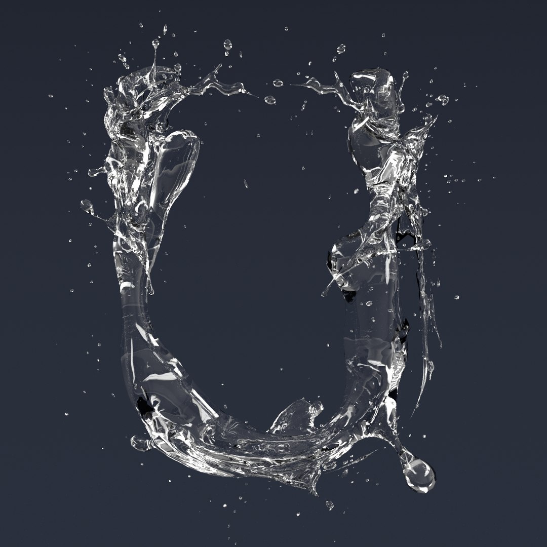 Letter U Splash 3D Model - TurboSquid 1192537