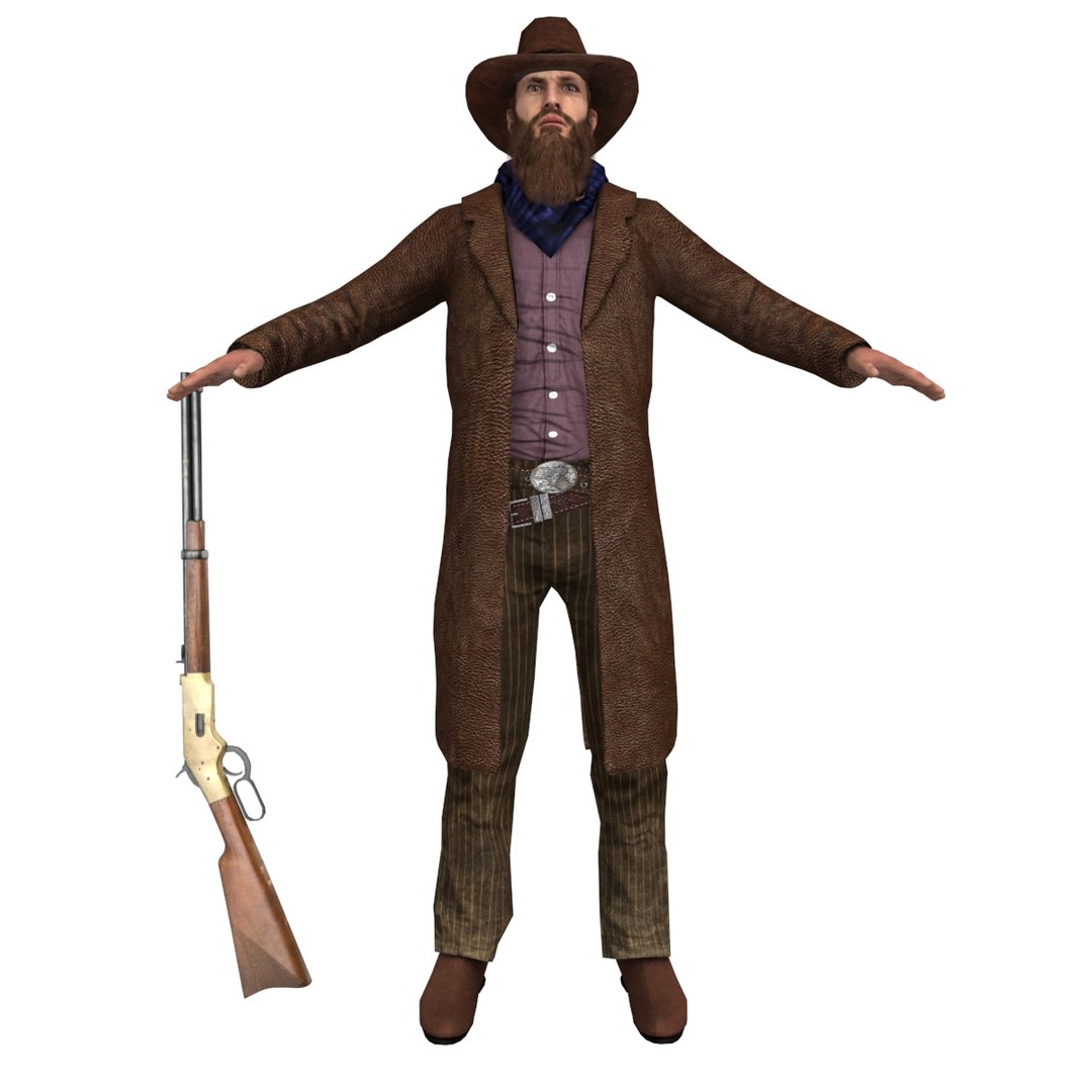 Rigged Cowboy 3d Model