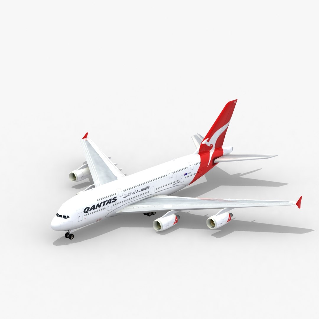 Airbus A380 Qantas Airliner 3d Model