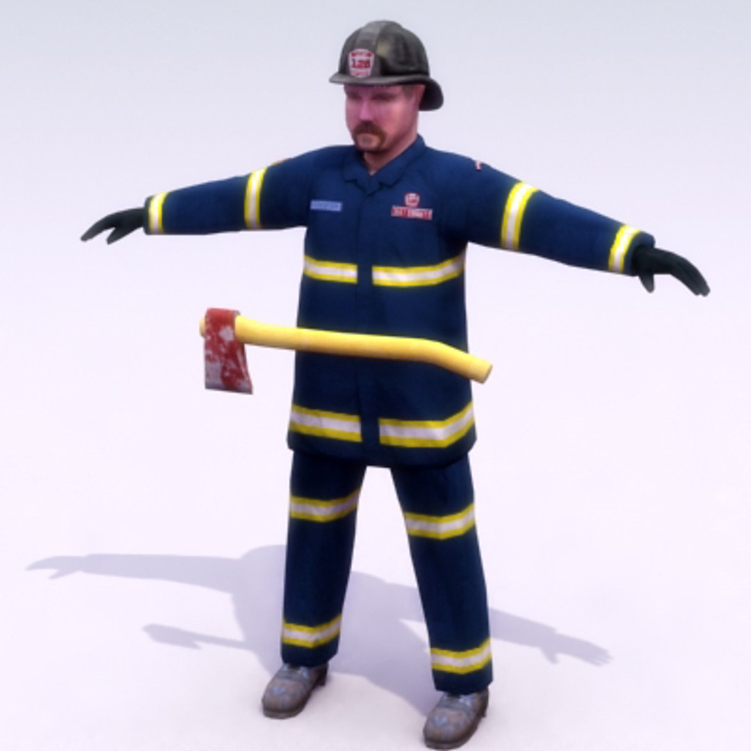 3d Firefighter Figure