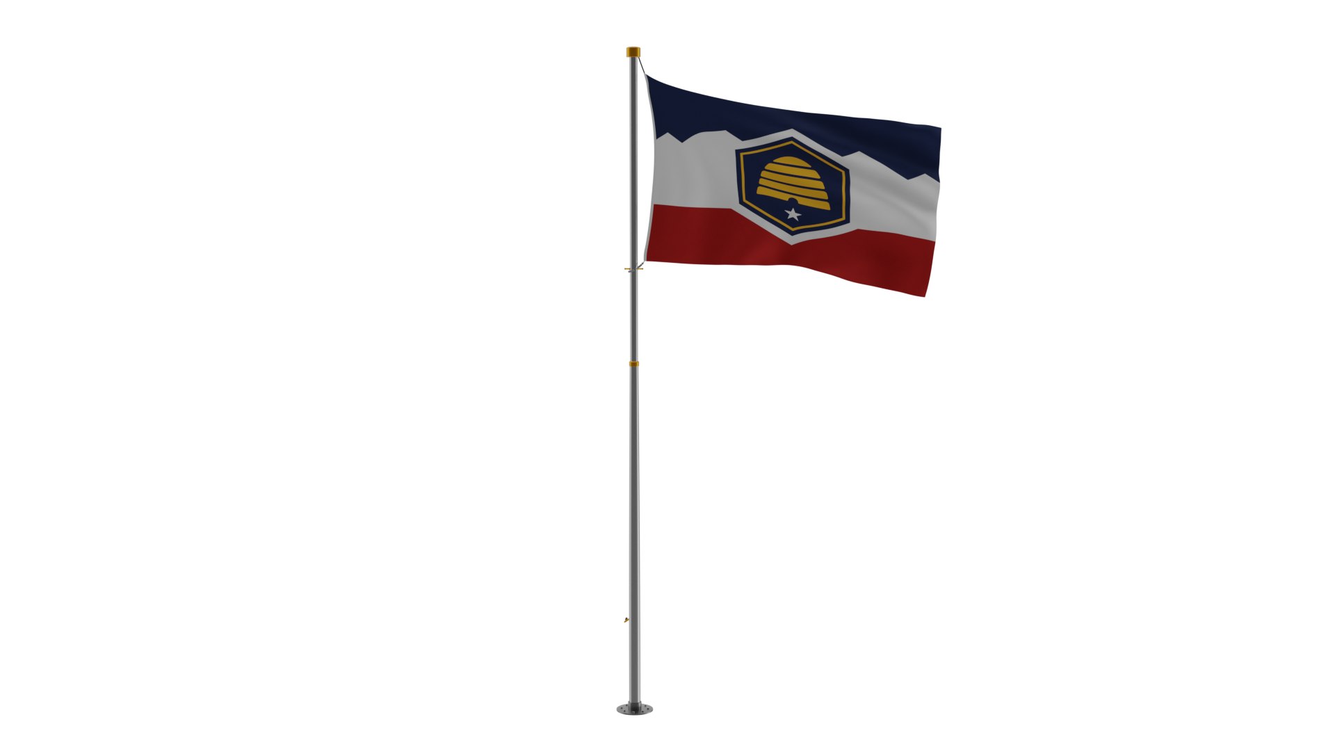 3D Pole Flag Utah Model - TurboSquid 2284514