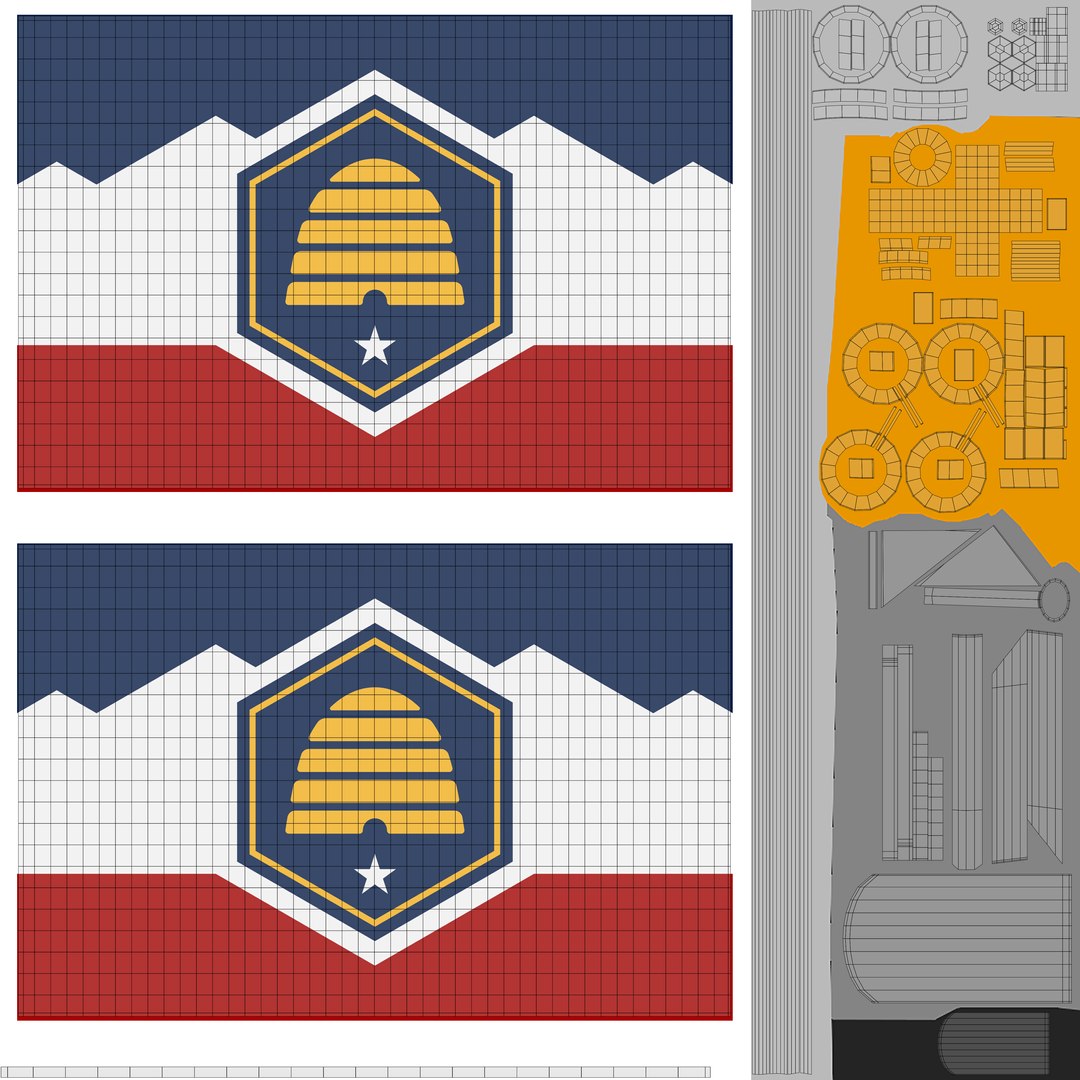 3D Pole Flag Utah Model - TurboSquid 2284514