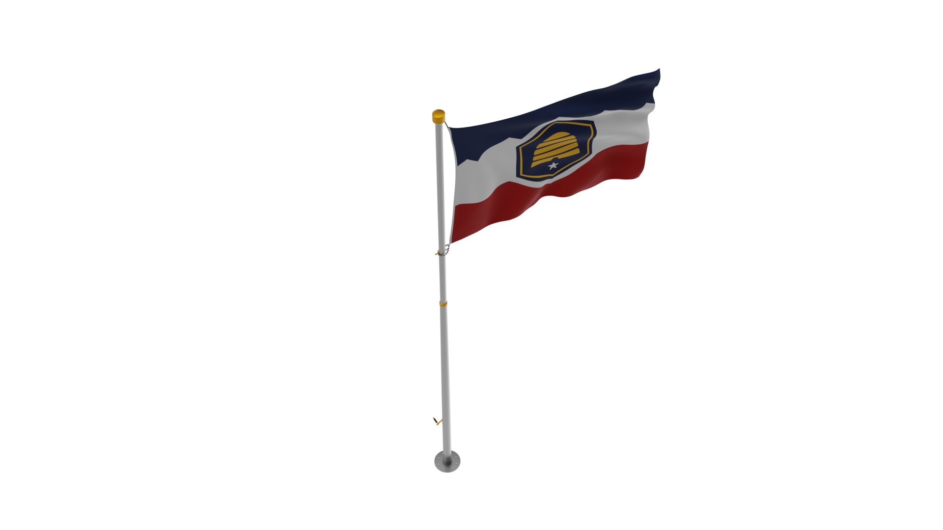 3D Pole Flag Utah Model - TurboSquid 2284514
