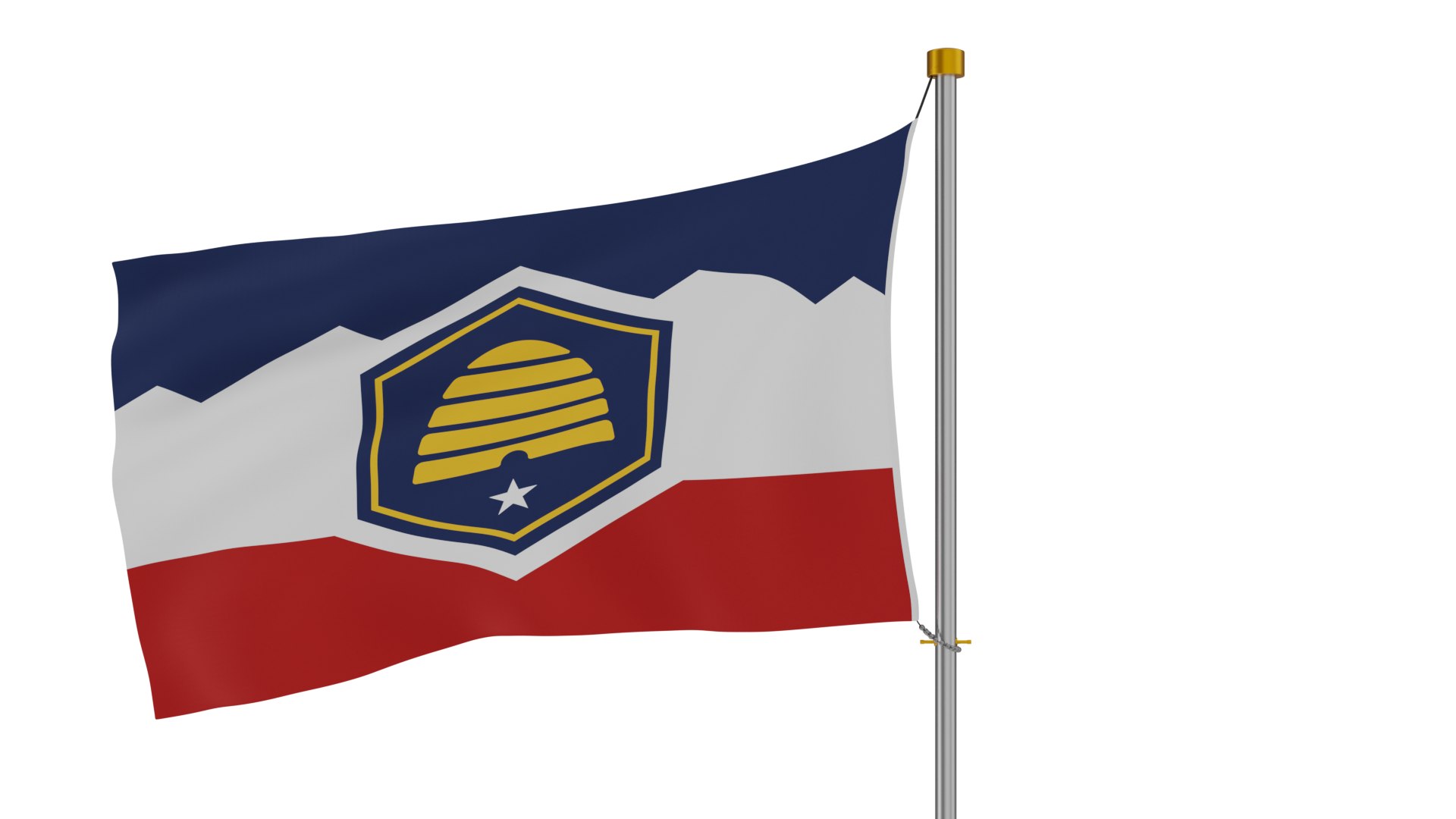 3D Pole Flag Utah Model - TurboSquid 2284514