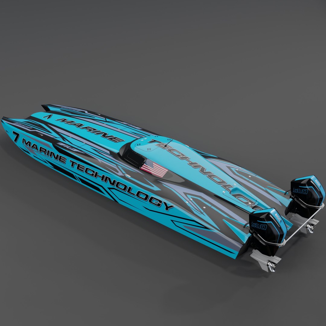 MTI 390XR Marine Technology 3D Model Render Catamaran 3D Model ...