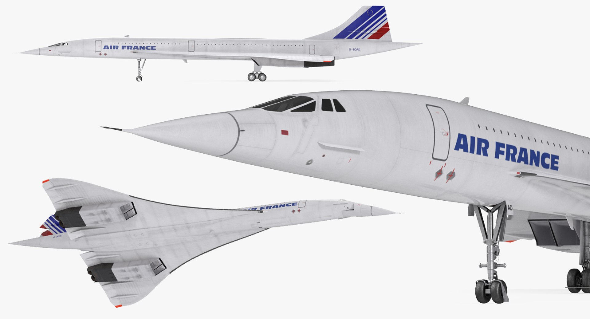 3d model concorde supersonic passenger jet