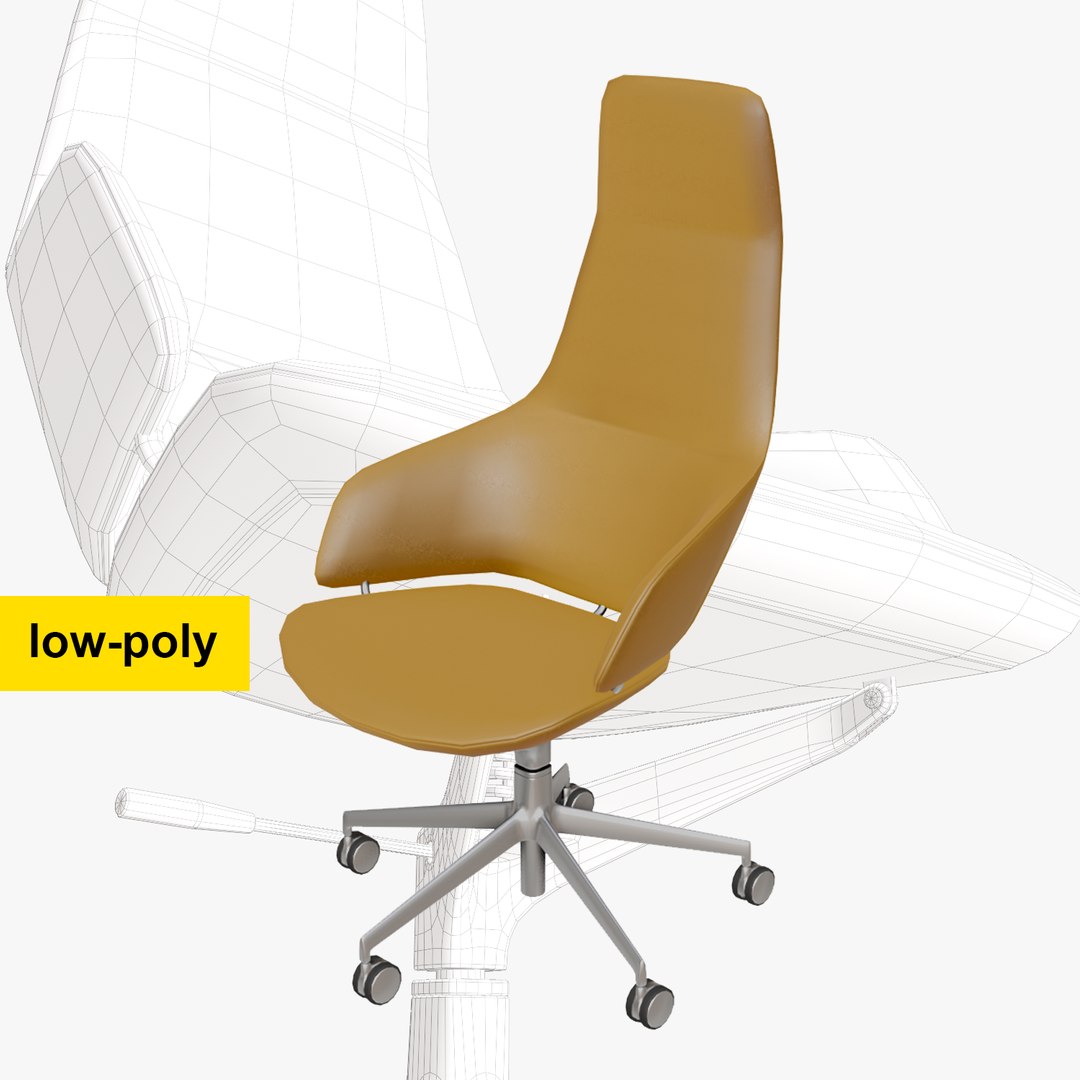Arper Aston Direction Office Chair Low-poly 3D Model - TurboSquid 2193934