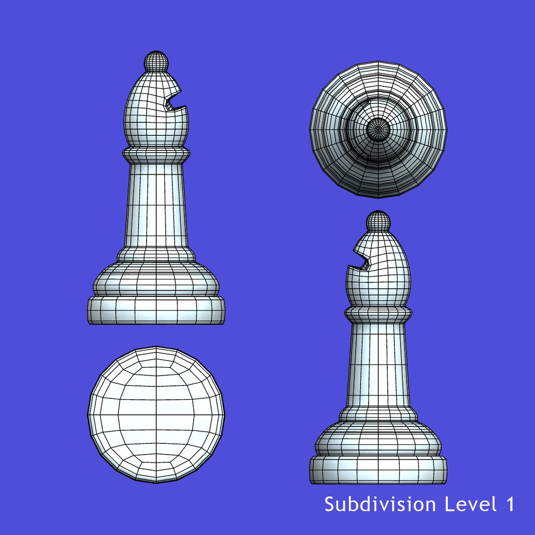 Wooden Chess Set Realistic Wood Obj