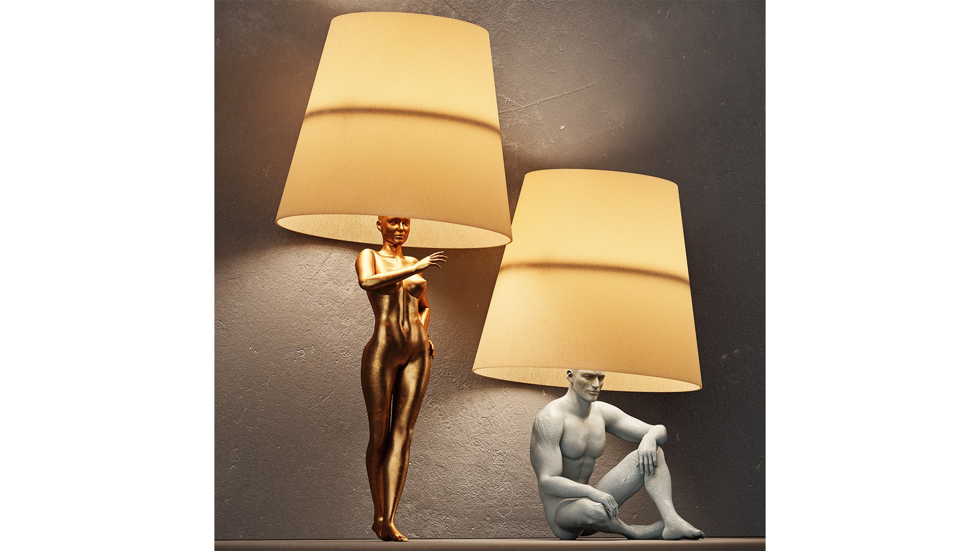 3D Hommer Human Lampshade Table Lamp - TurboSquid 2245619