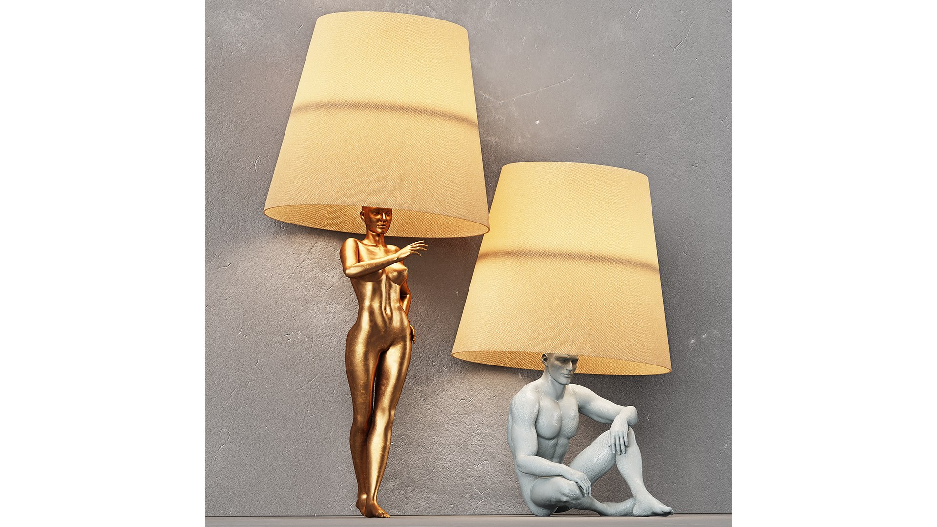 3D Hommer Human Lampshade Table Lamp - TurboSquid 2245619