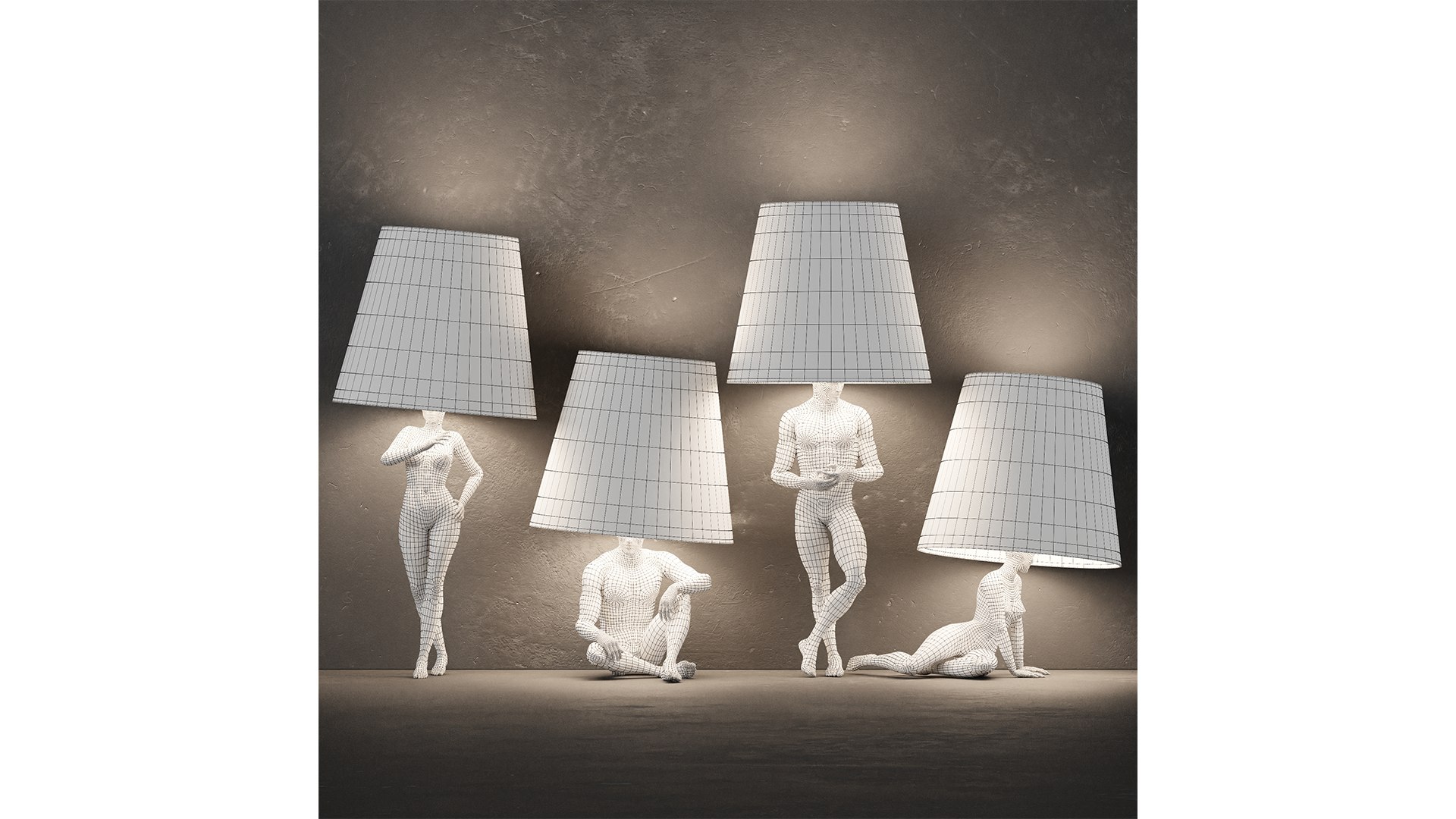 3D Hommer Human Lampshade Table Lamp - TurboSquid 2245619