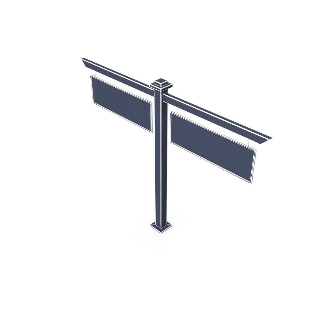 3D Directional Sign Model With Wooden Legs And Arms 3D Model ...