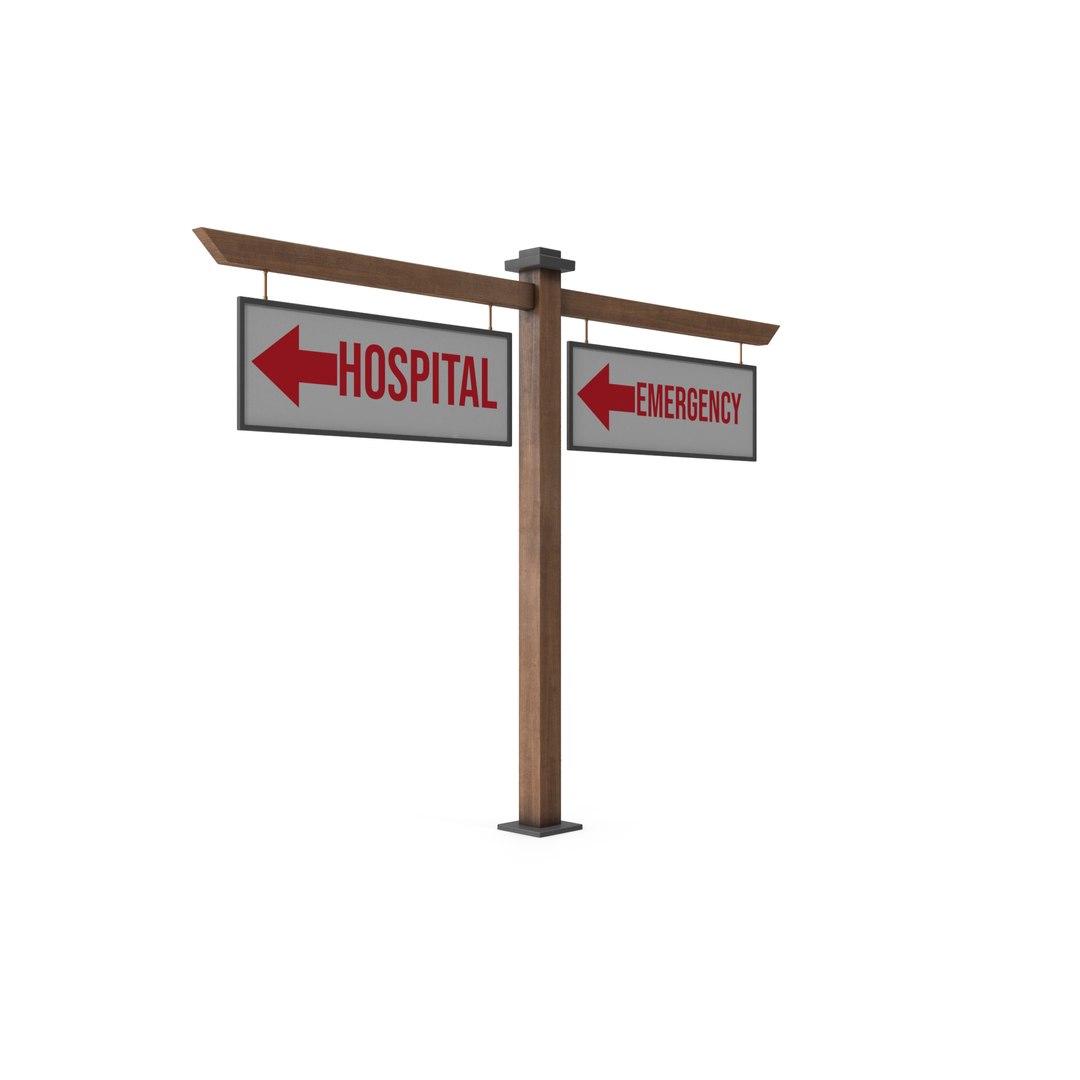 3D Directional Sign Model With Wooden Legs And Arms 3D Model ...