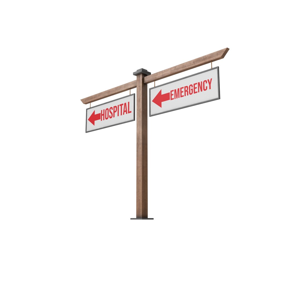 3D Directional Sign Model With Wooden Legs And Arms 3D Model ...