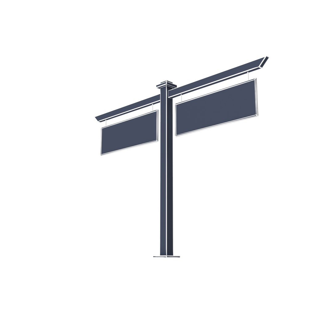3D Directional Sign Model With Wooden Legs And Arms 3D Model ...