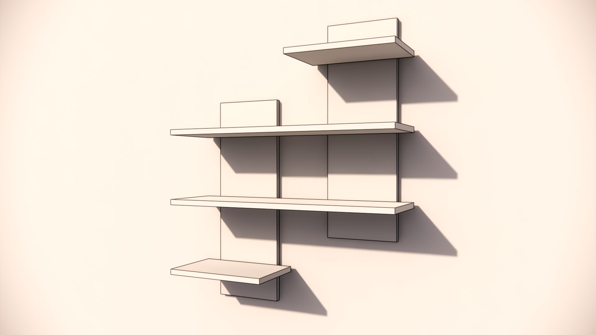 3D Floating Wall Shelf Model - TurboSquid 2319768
