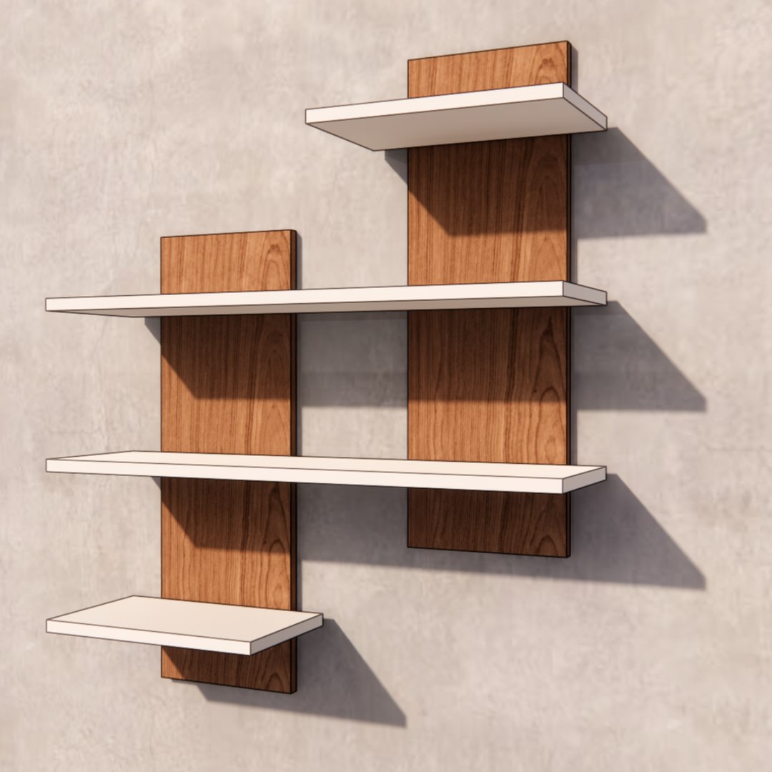 3D Floating Wall Shelf Model - TurboSquid 2319768