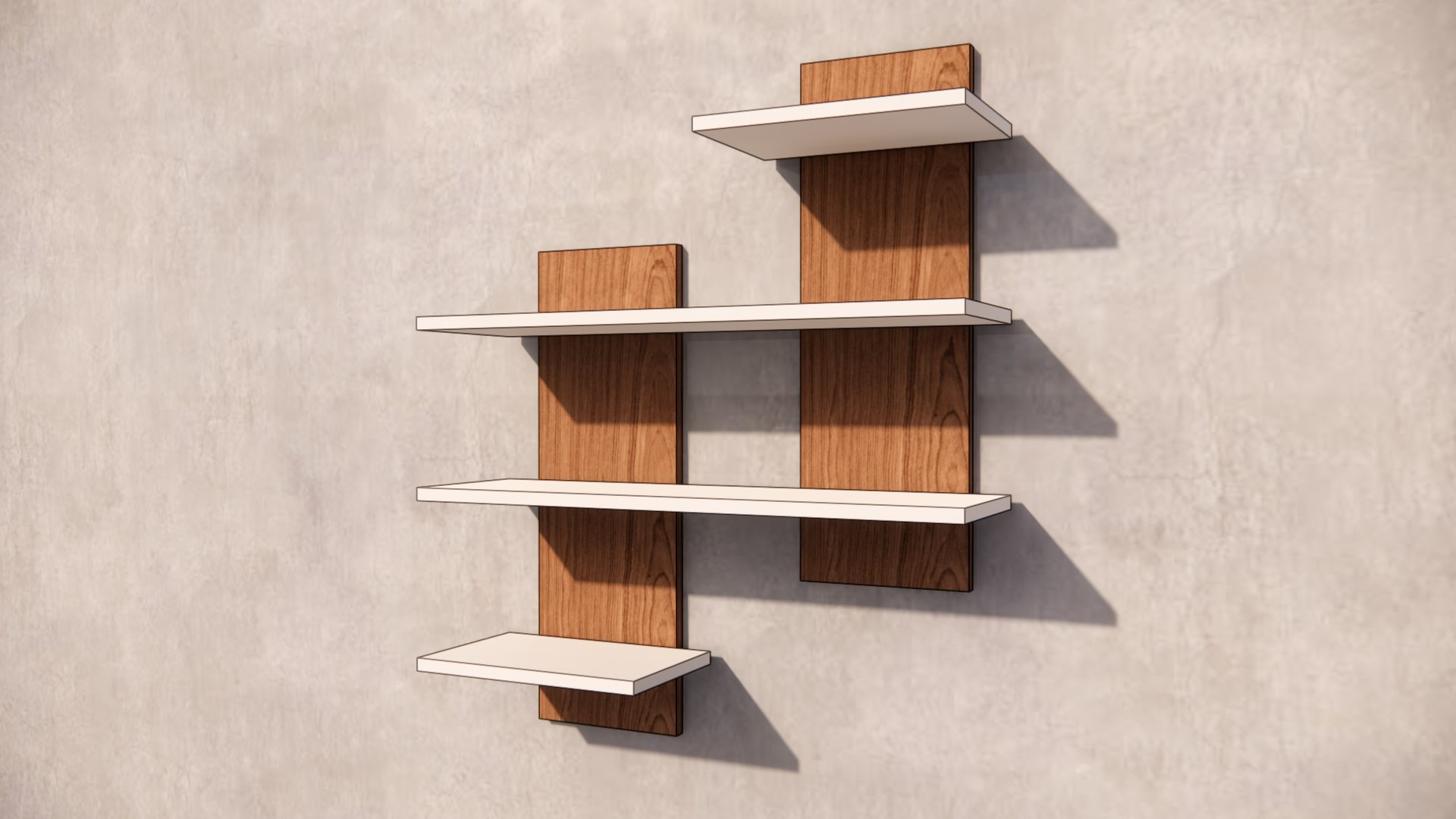 3D Floating Wall Shelf Model - TurboSquid 2319768