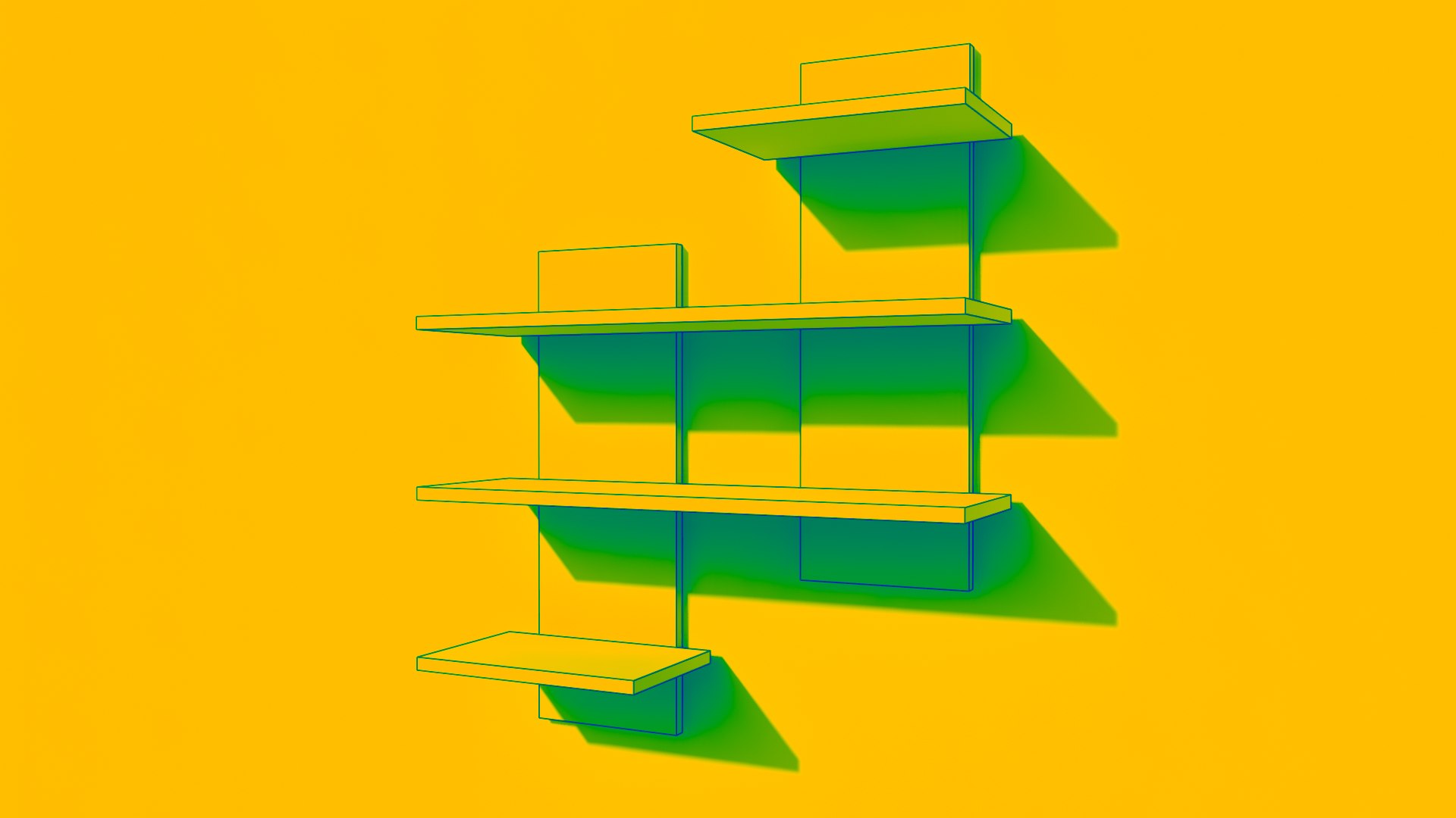 3D Floating Wall Shelf Model - TurboSquid 2319768
