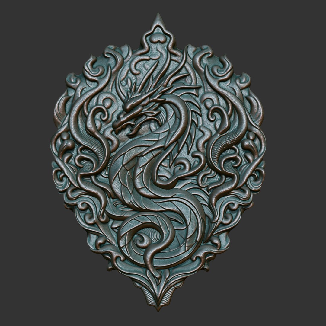 Dragon Pendant Basrelief 240521 01 3D Print Model 3D - TurboSquid 2311386