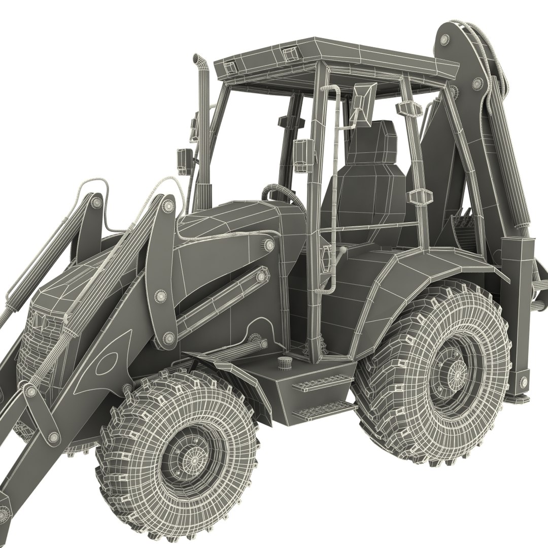 backhoe loader 3d model