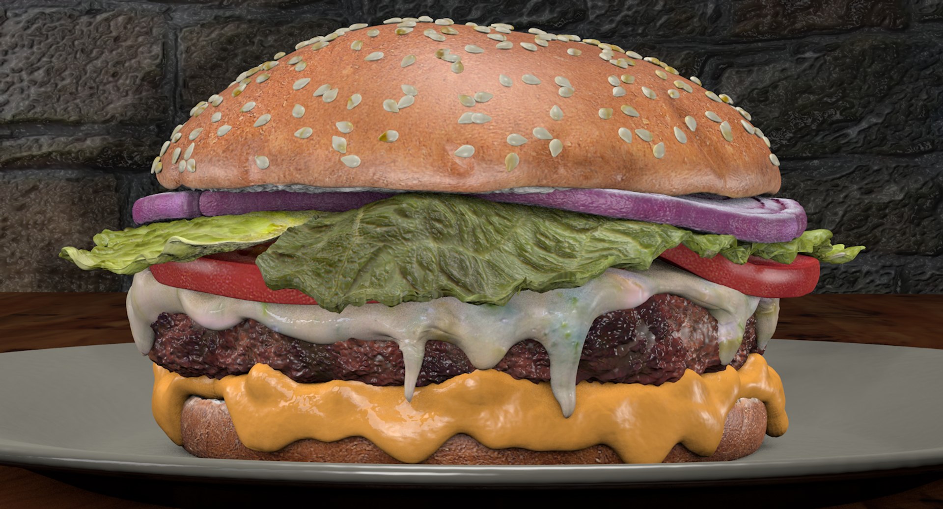 c4d cheeseburger cheese