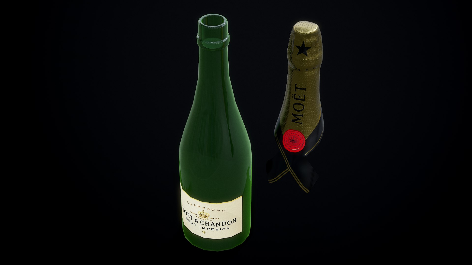 Champagne Bottle 3D Model - TurboSquid 1484874