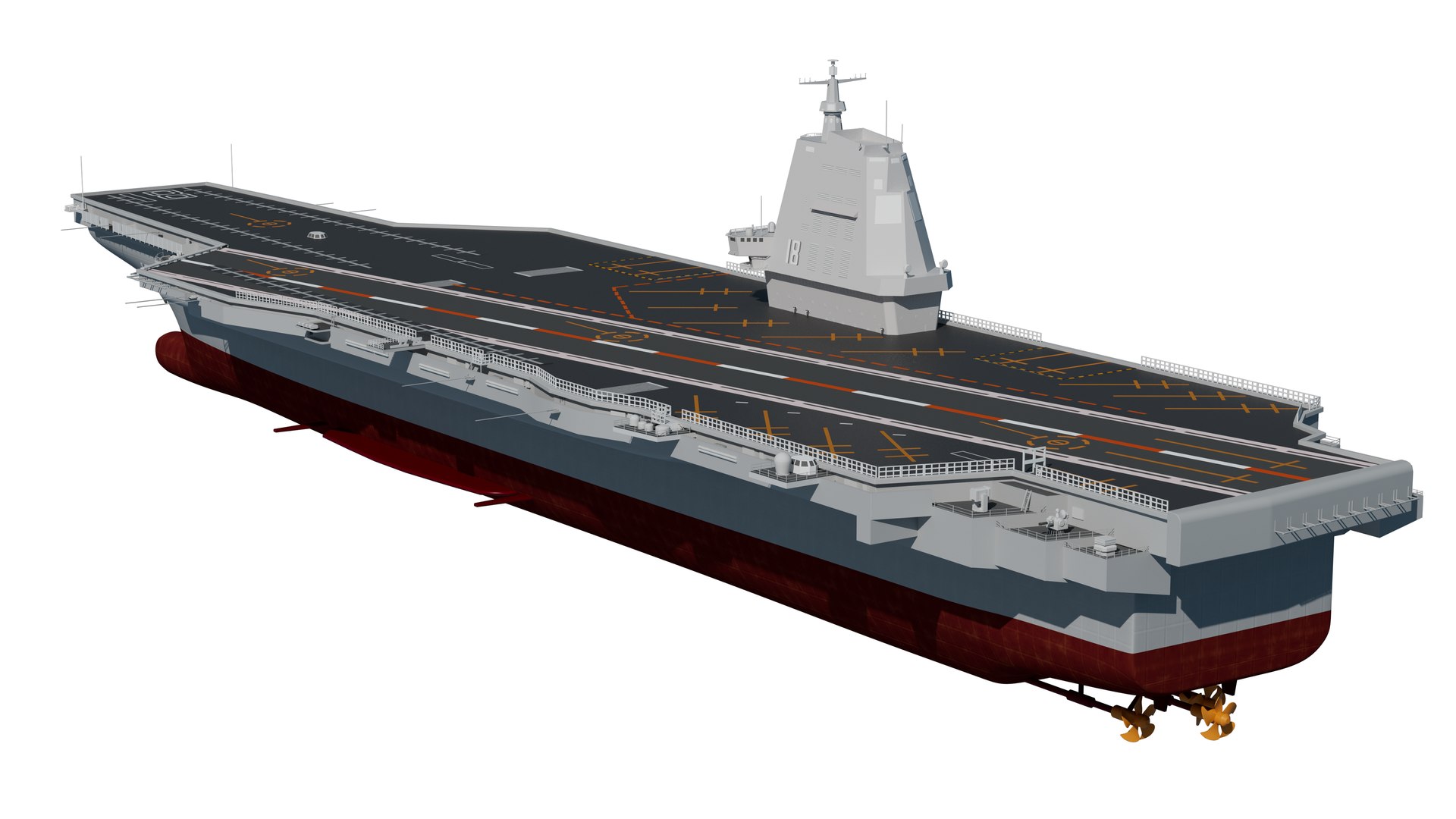 Chinese People Liberation Army Navy Type 003 Aircraft Carrier Fujian ...