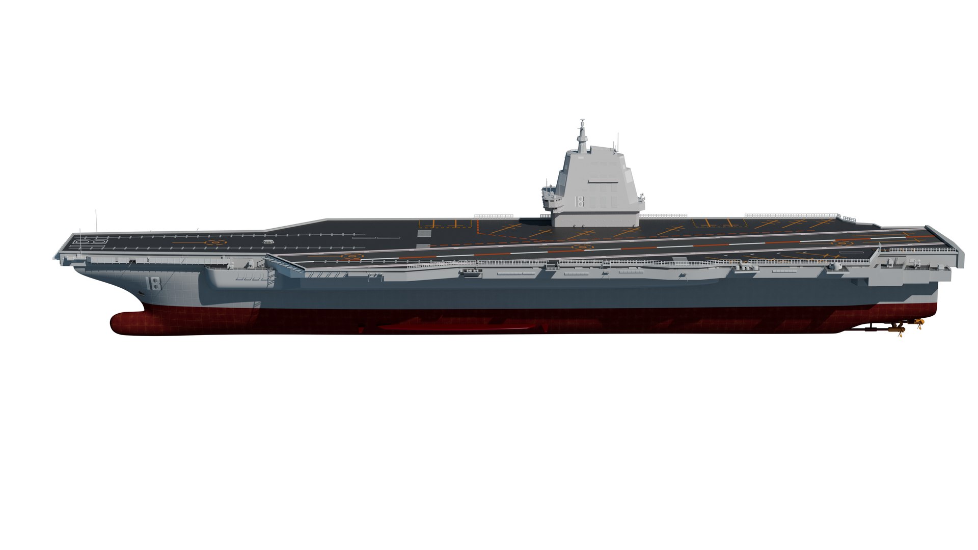 Chinese People Liberation Army Navy Type 003 Aircraft Carrier Fujian Ship 003 3D Model ...