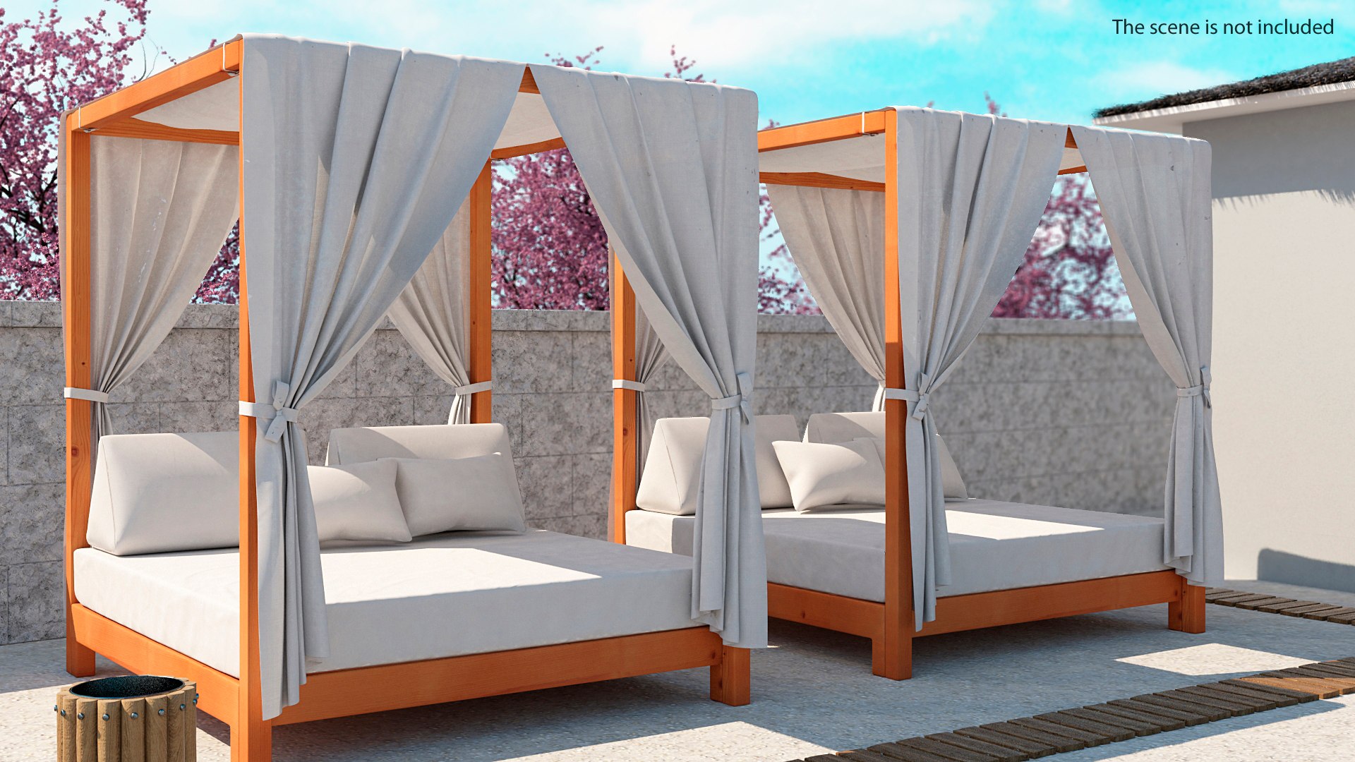 3D wooden outdoor canopy model - TurboSquid 1456454