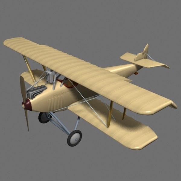 3d model german biplane