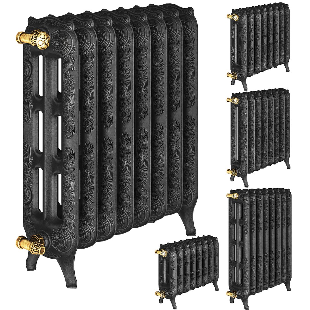 Classic Cast Iron Radiator Black Low-poly 3D model - TurboSquid 1772175