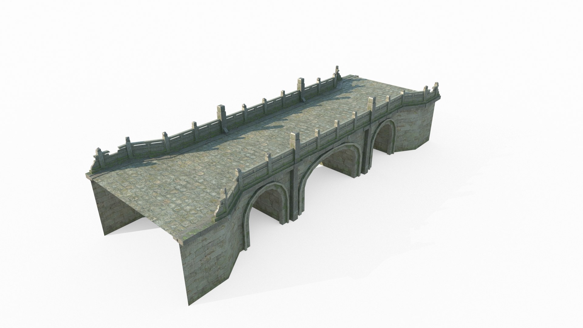 3D Ancient Asian Architecture Stone Bridge - TurboSquid 2087021