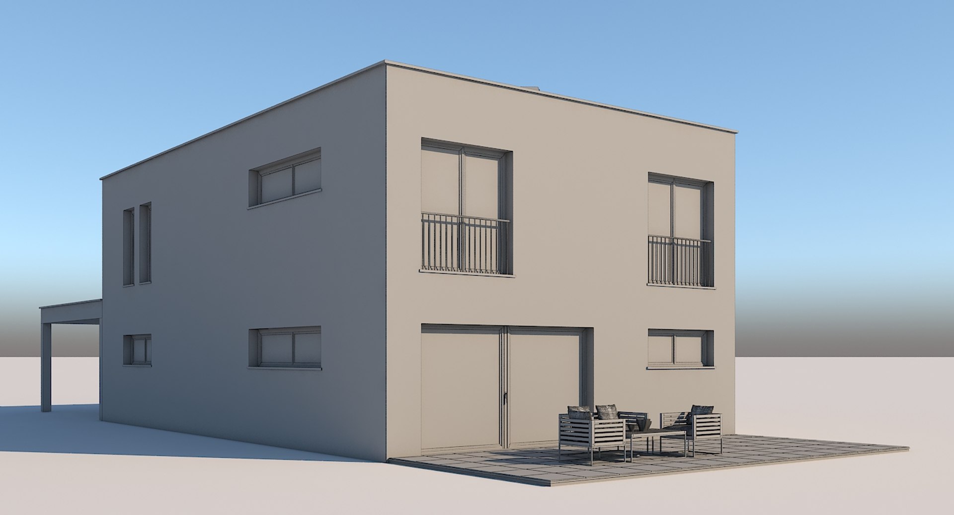 Contemporary house 3D model - TurboSquid 1404465