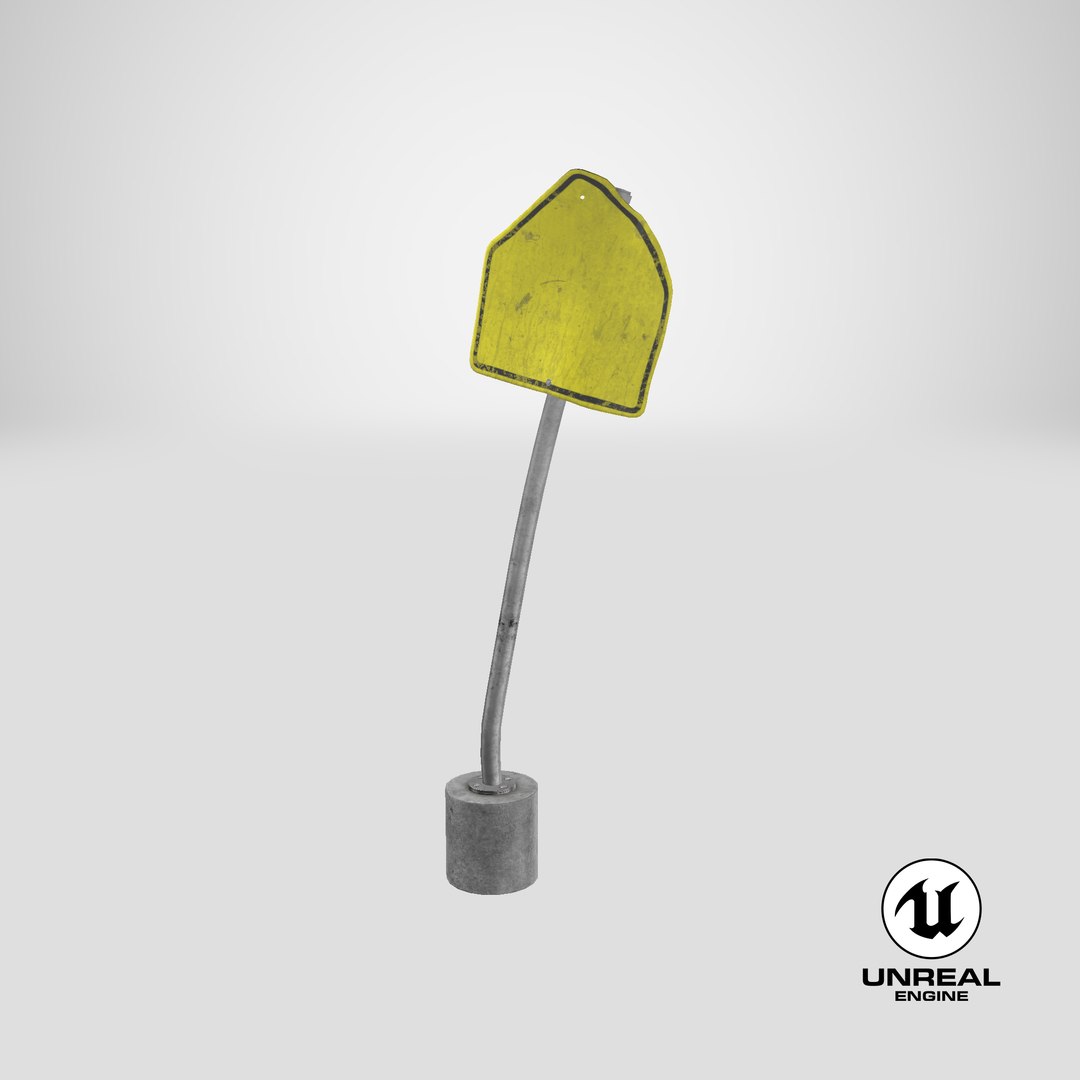 3D model Pentagon Street Signs Cylinder Damaged - TurboSquid 1893610