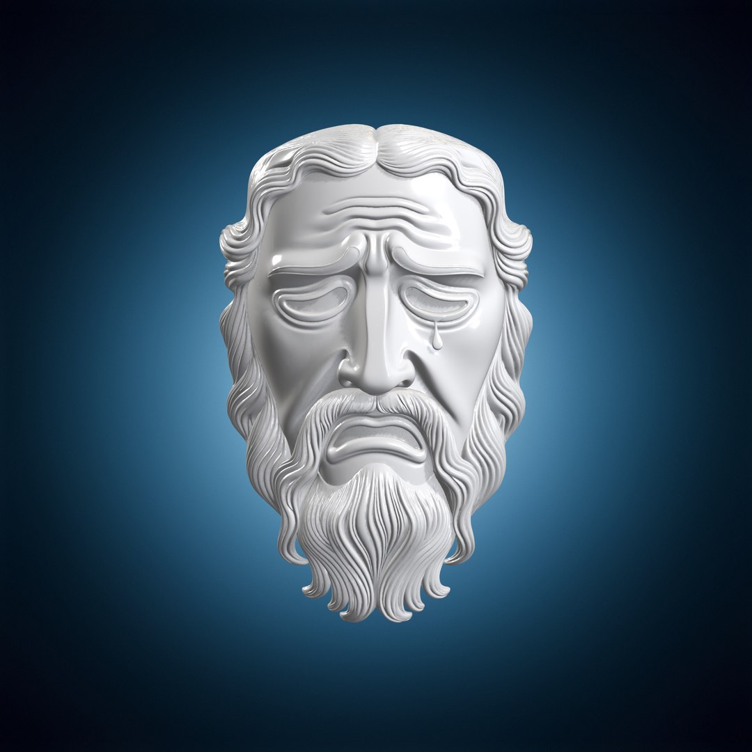 Greek Tragedy Mask 3D Print Model 3D Model - TurboSquid 2576943