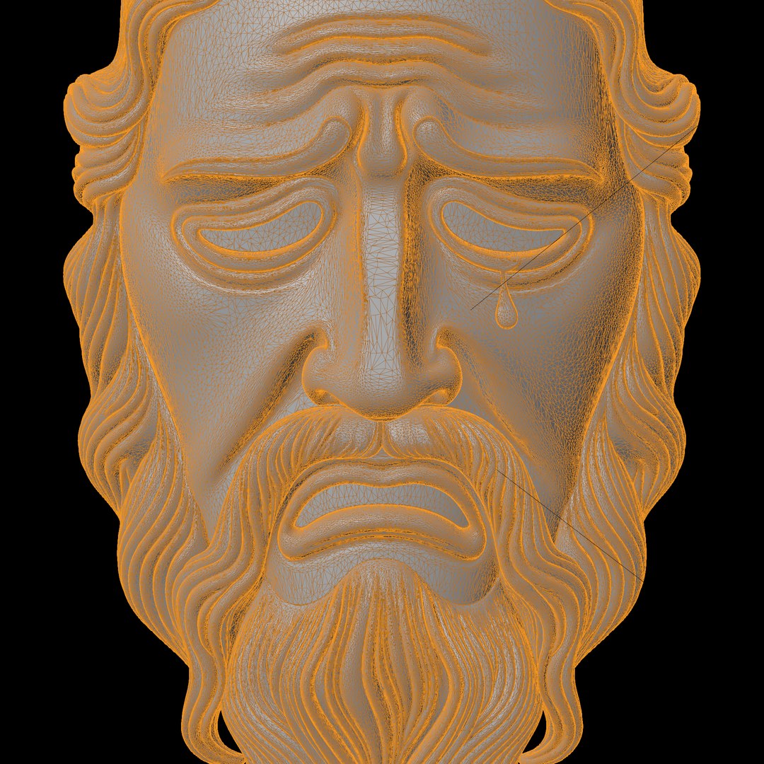 Greek Tragedy Mask 3D Print Model 3D Model - TurboSquid 2576943