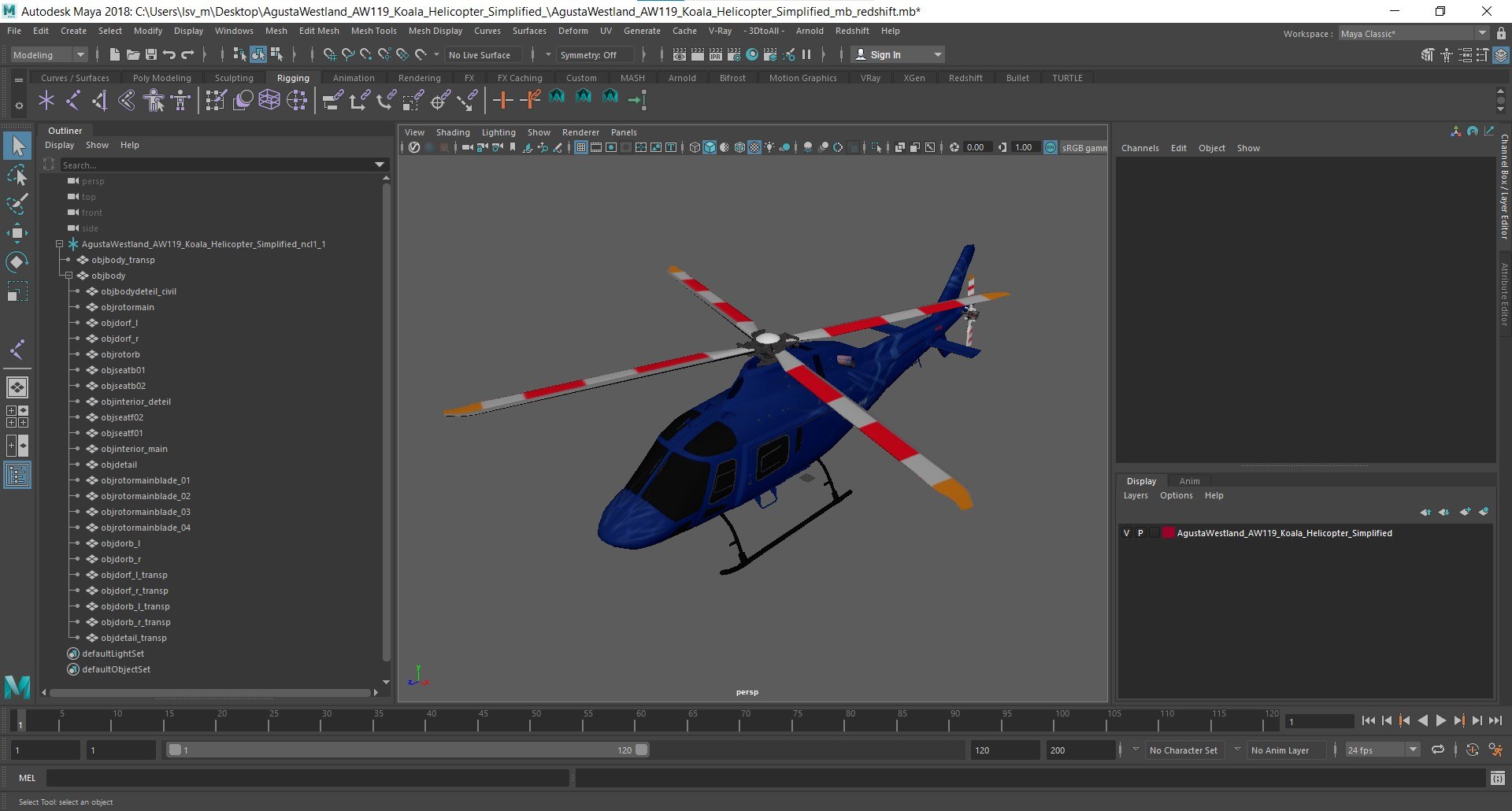 3D AgustaWestland AW119 Koala Helicopter Simplified Model - TurboSquid ...