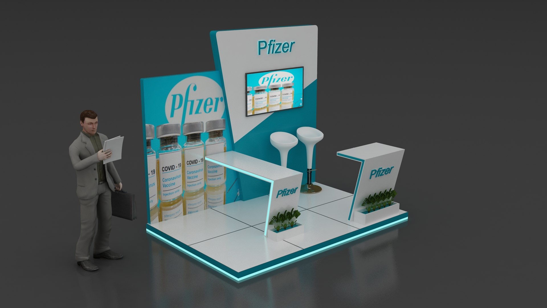 Free 3x2 Medical Booth Idea 3D - TurboSquid 2234212