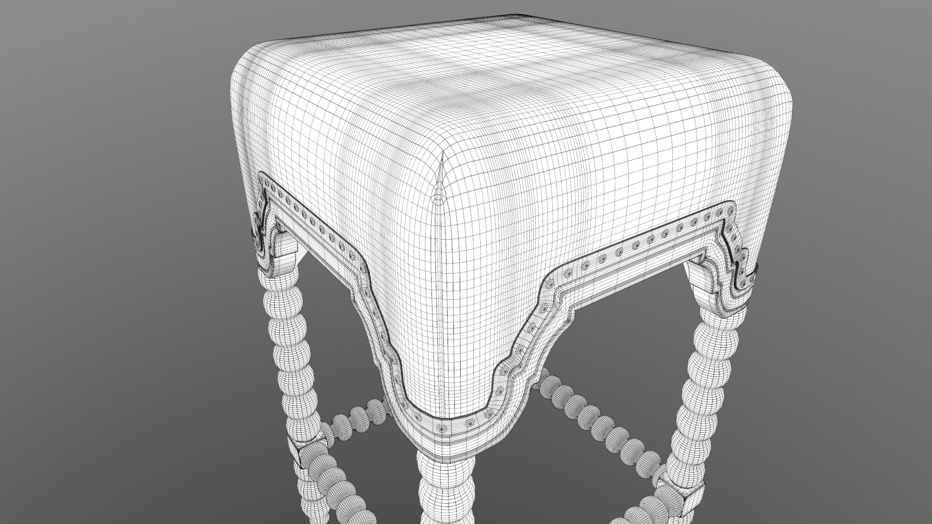 3D Wooden Counter Stool Model - TurboSquid 2091030