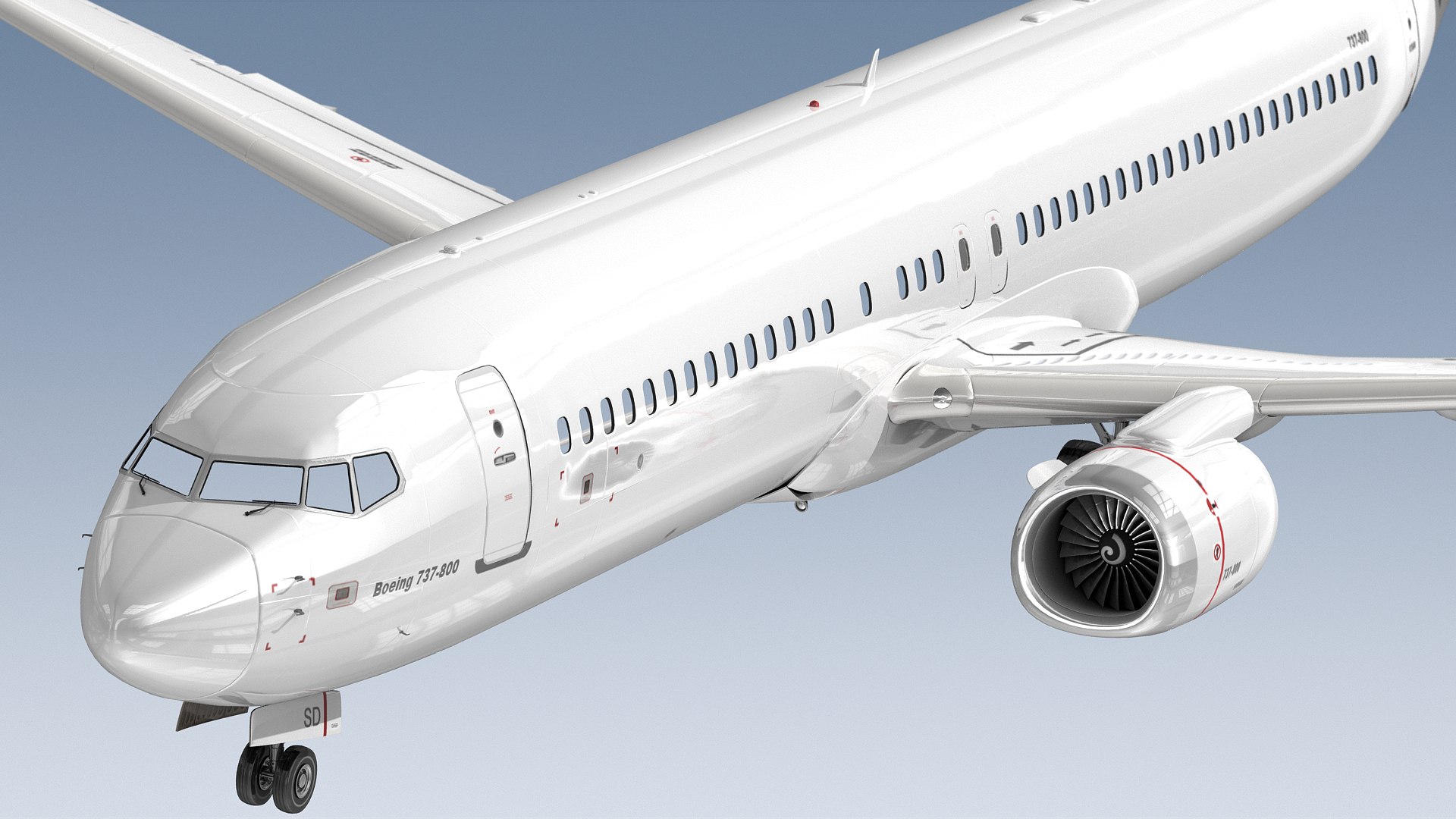 3d Model Boeing 737-800 Plane Generic