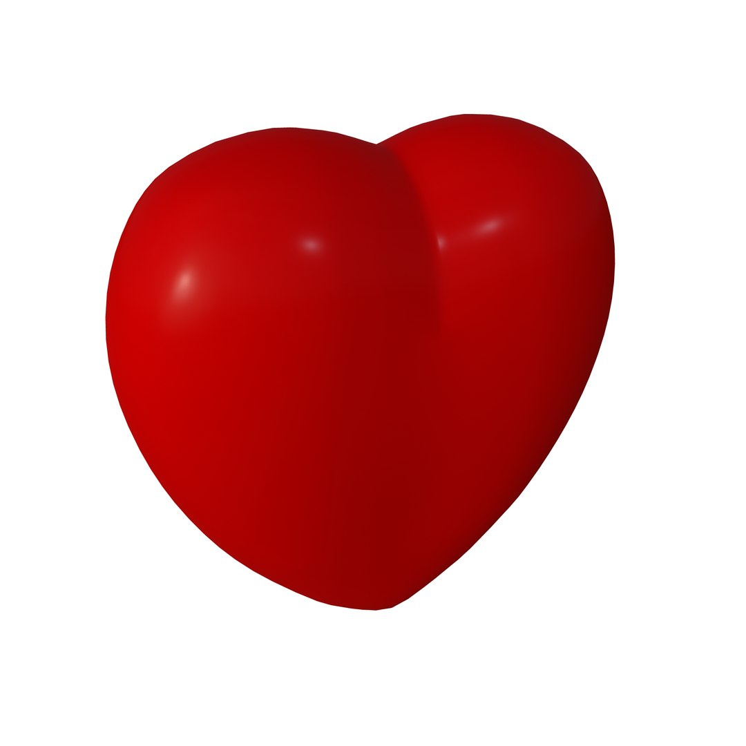 3D Hart Plastic Red HighPoly Model - TurboSquid 2383285