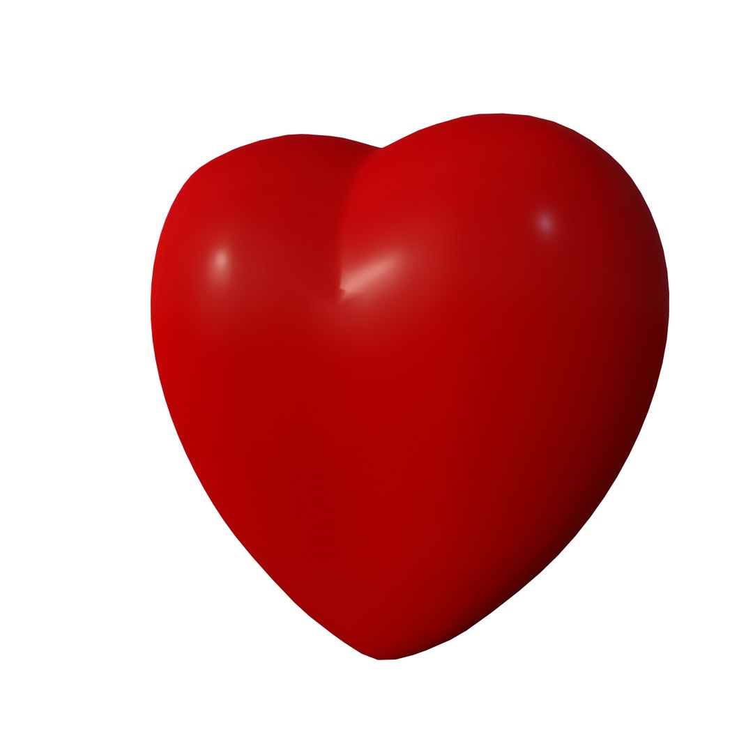 3D Hart Plastic Red HighPoly Model - TurboSquid 2383285