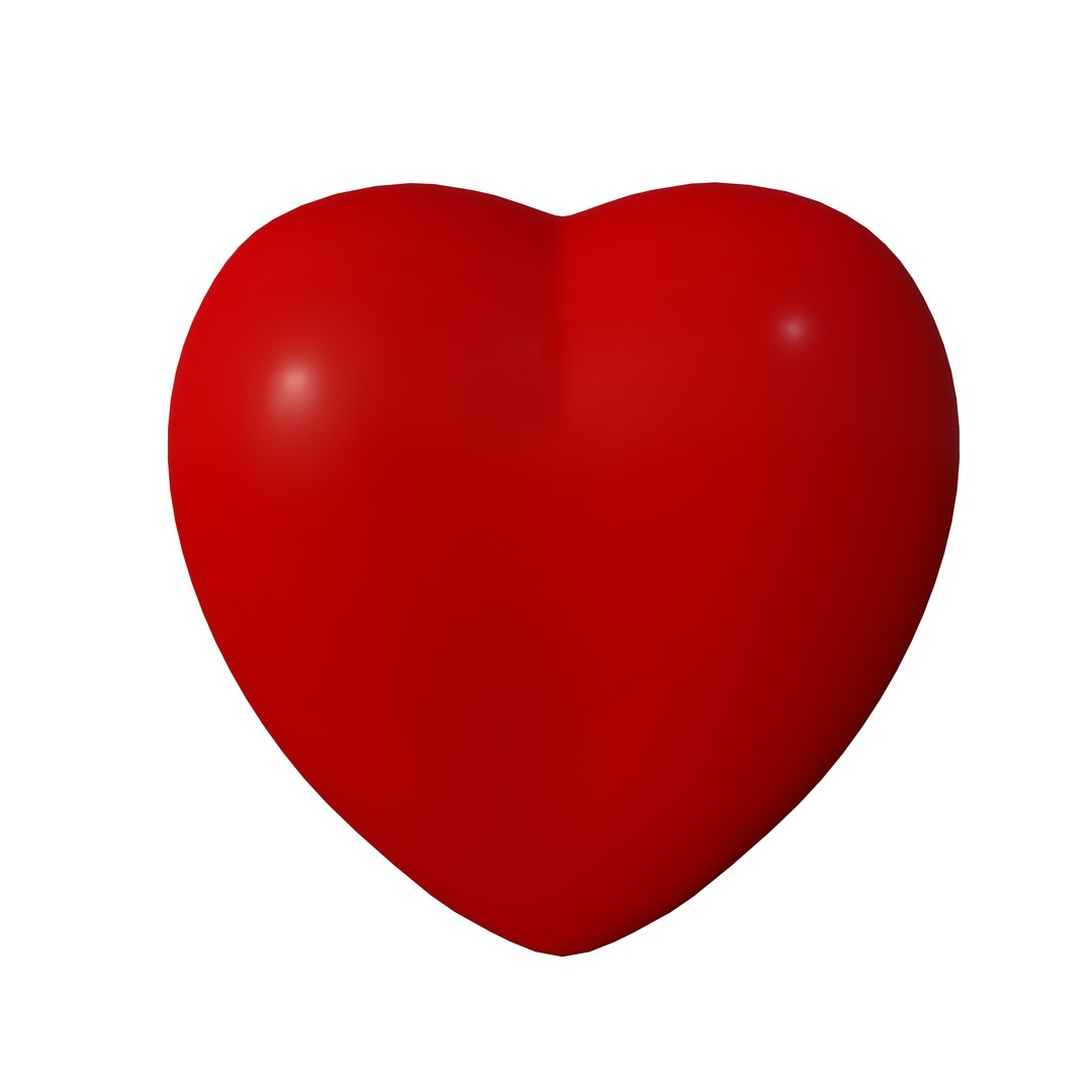 3D Hart Plastic Red HighPoly Model - TurboSquid 2383285