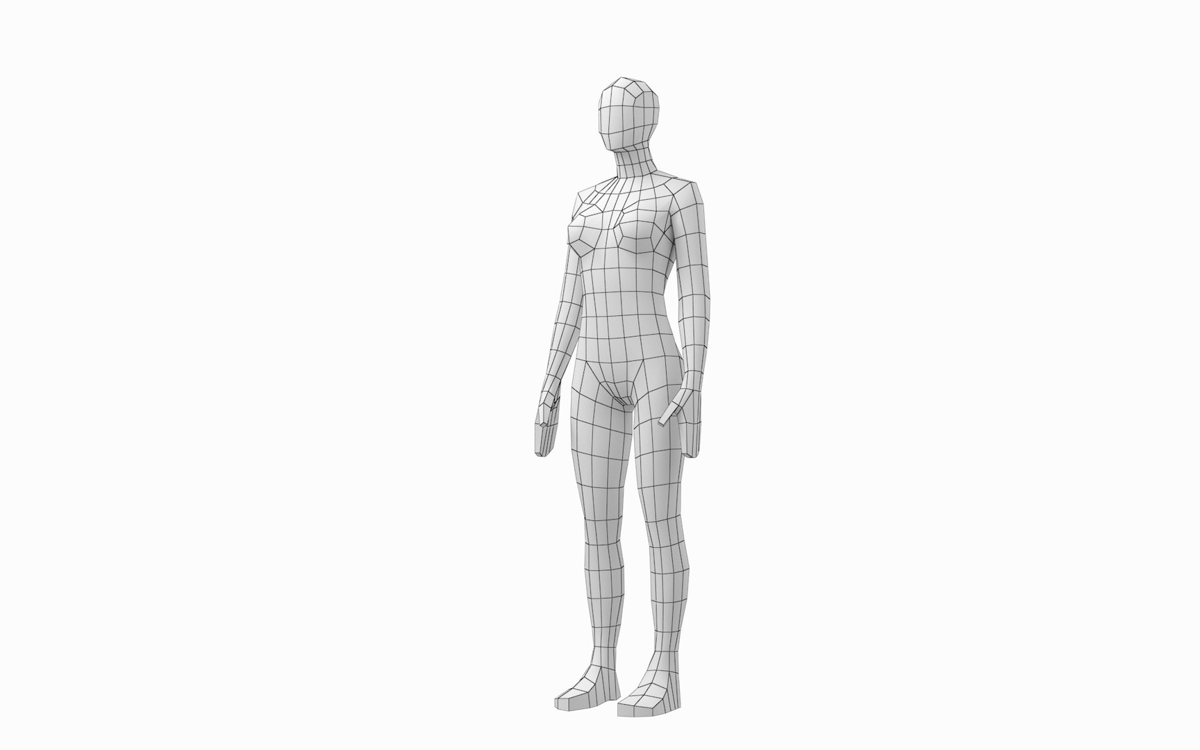 Male And Female Low Poly Base Mesh In Rest Pose 3D Model - TurboSquid 2030318