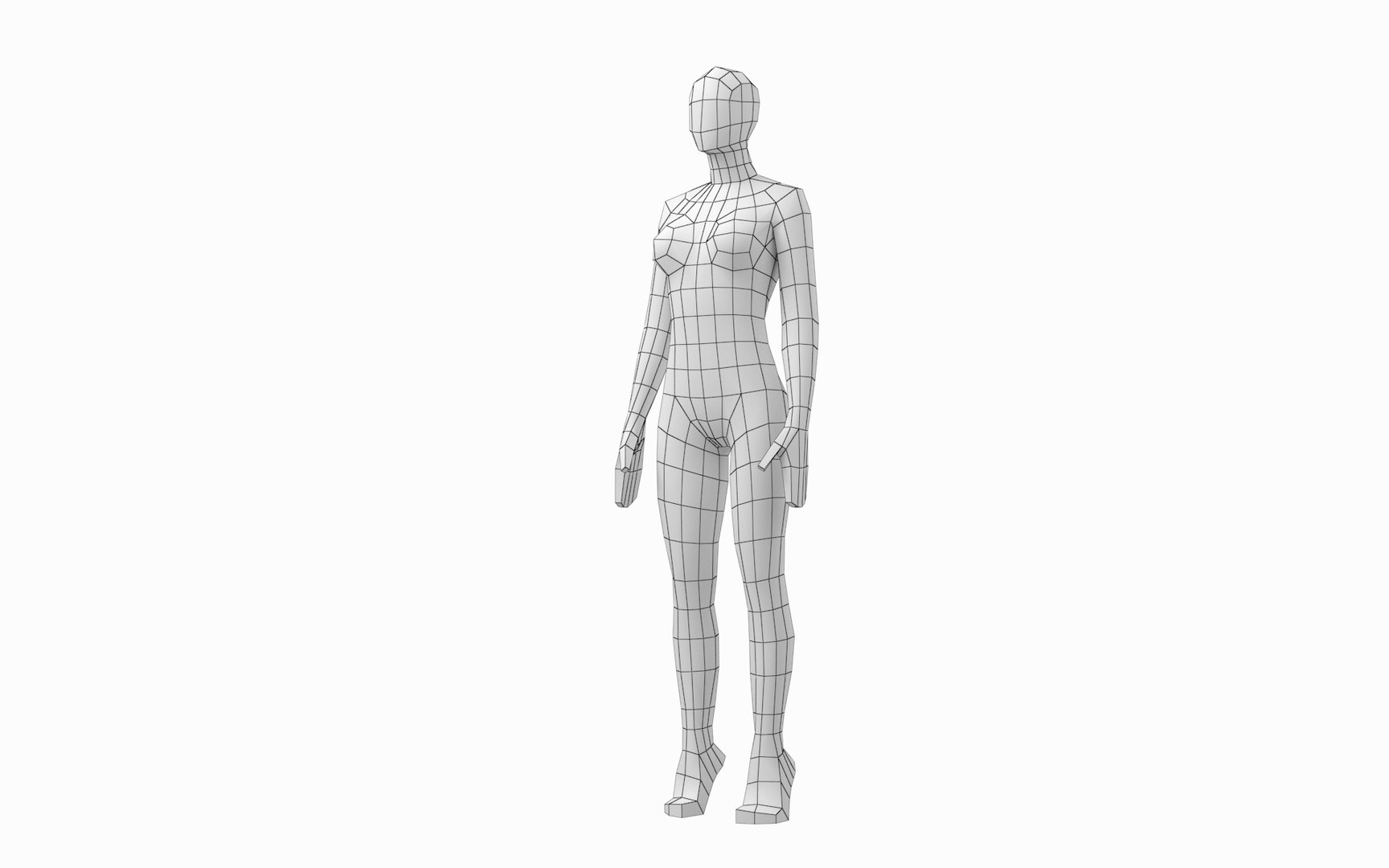Male And Female Low Poly Base Mesh In Rest Pose 3D Model - TurboSquid ...